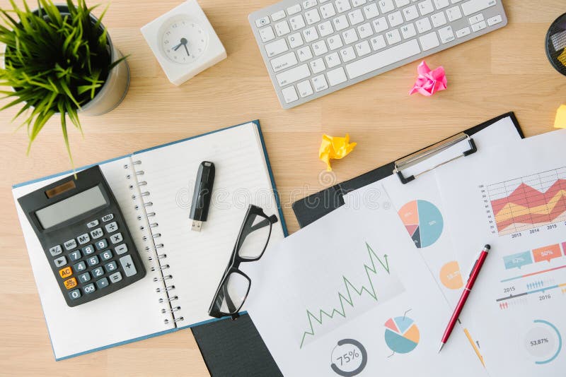 Business Document in Office Workplace Stock Image - Image of accountant ...