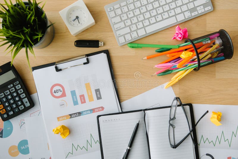 Business Document in Office Workplace Stock Image - Image of business ...