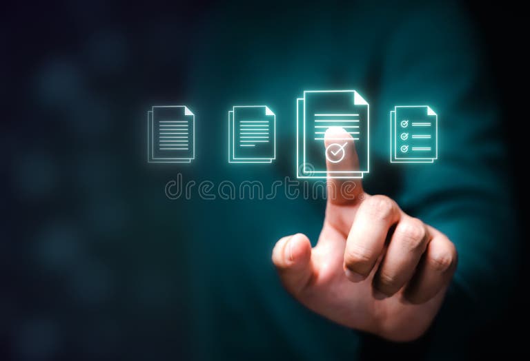 Business Document Paper Icon, Document Management System, DMS. Stock Illustration - Illustration ...