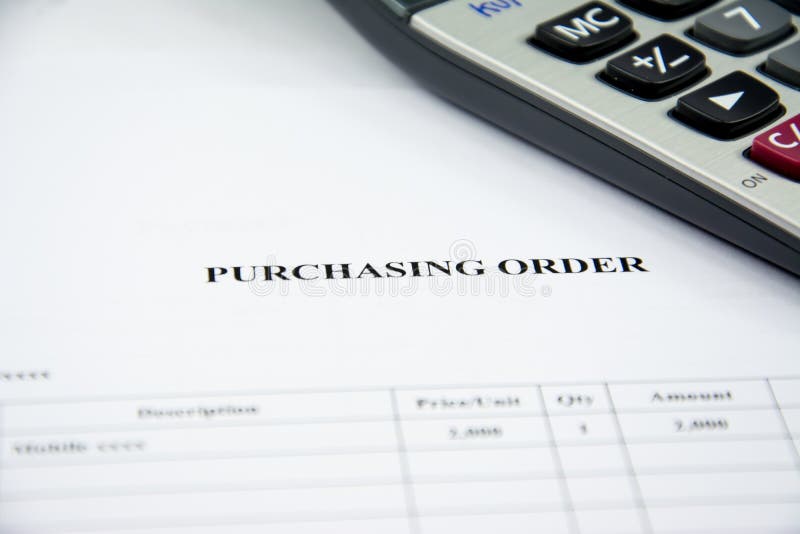 Business Document Purchasing Order Waiting To Sign on White Background ...