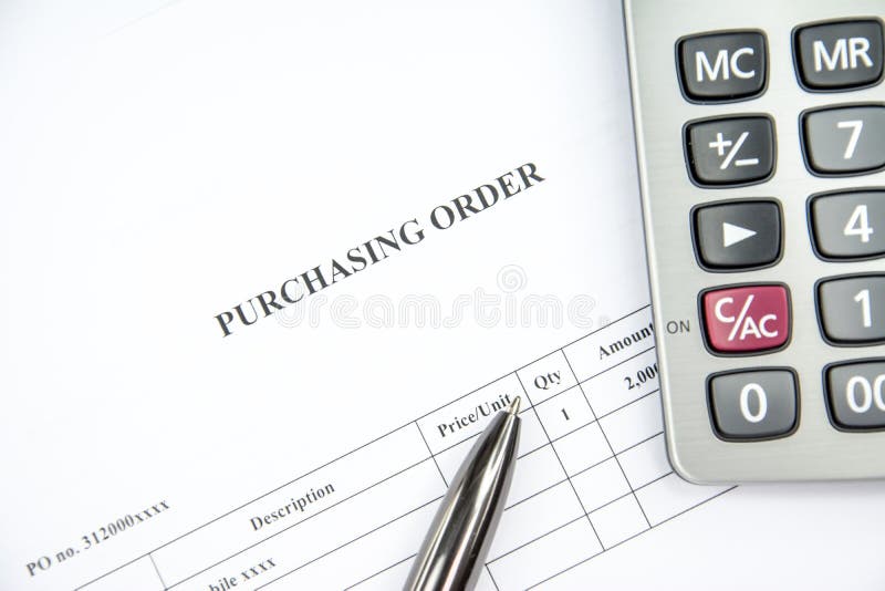Business Document Purchasing Order Waiting To Sign on White Background ...