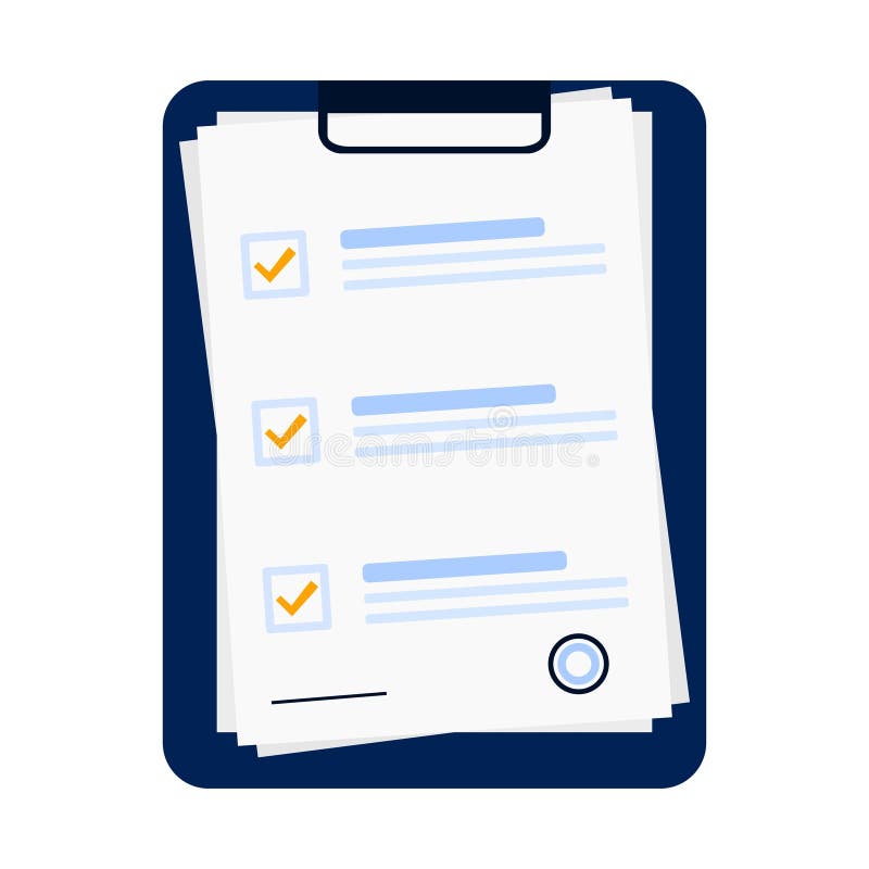 Business Document Report Check Mark, Clipboard with Checklist on Which ...