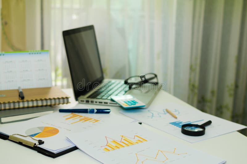 Business Documents and Computer Stock Image - Image of laptop, concept ...