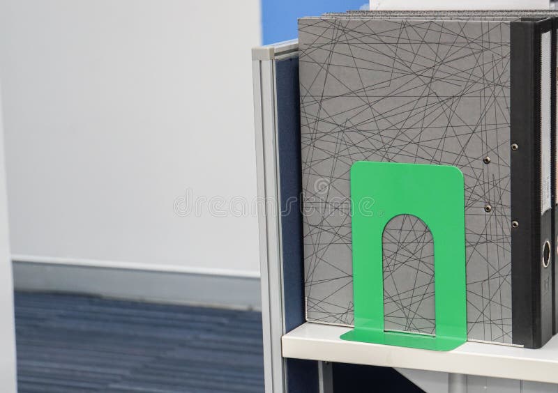 Business Documents Folder with Green Book End in Office Stock Image ...