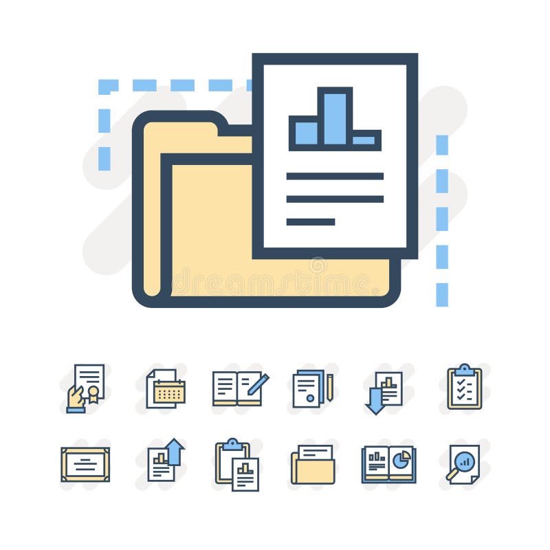 Project documents icons stock vector. Illustration of report - 3222414