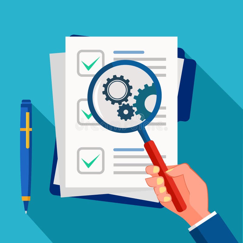 Business Documents and Magnifying Glass. Business Document Analysis and ...