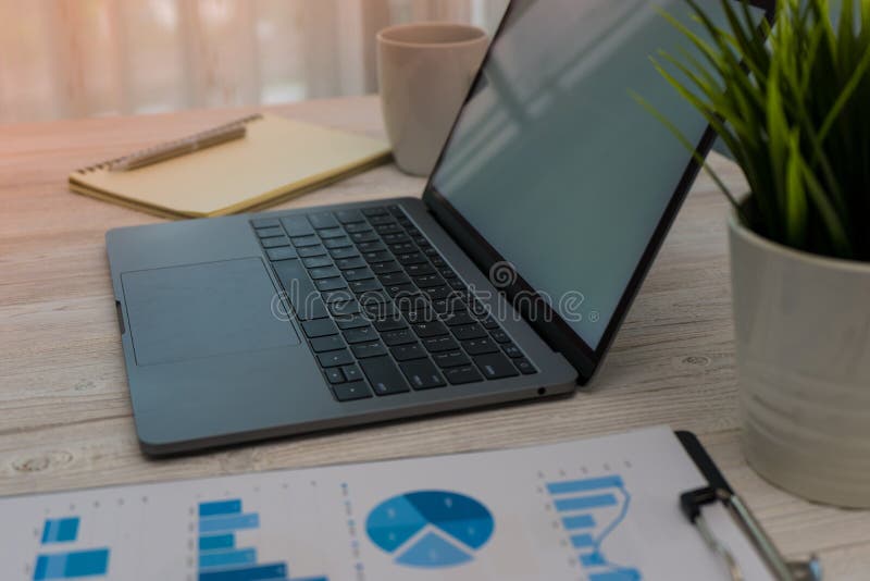 Business Documents on Office Desk with Smart Phone and Computer Stock ...