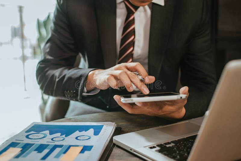 Business Documents on Office Table with Laptop and Digital Tablet and ...