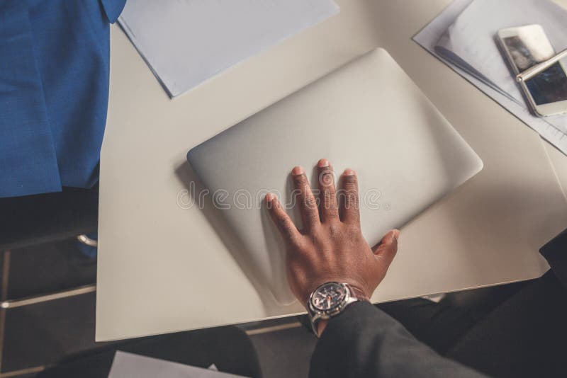 Close Up Business Man Hands on Table, Classic Business Stock Image ...