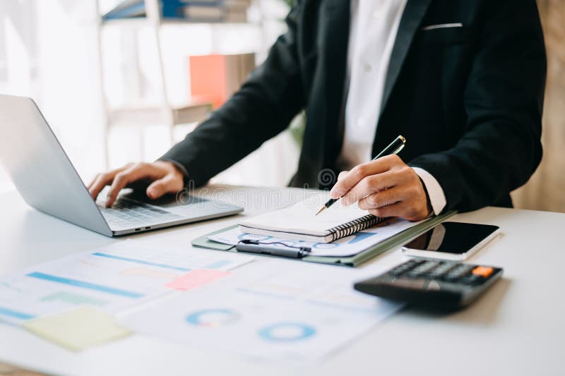 Business Documents on Office Table with Smart Phone and Digital Tablet ...