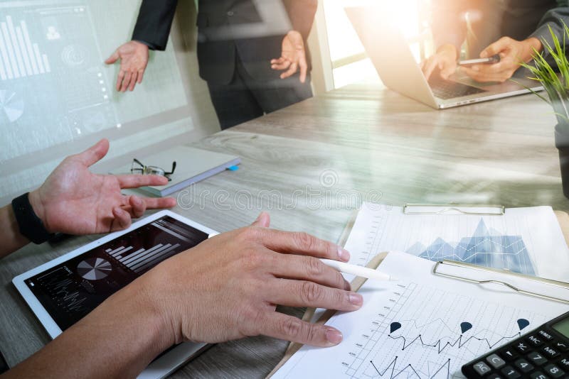 Business Documents on Office Table with Smart Phone and Laptop C Stock ...