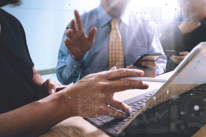 Business Documents on Office Table with Smart Phone and Laptop C Stock ...