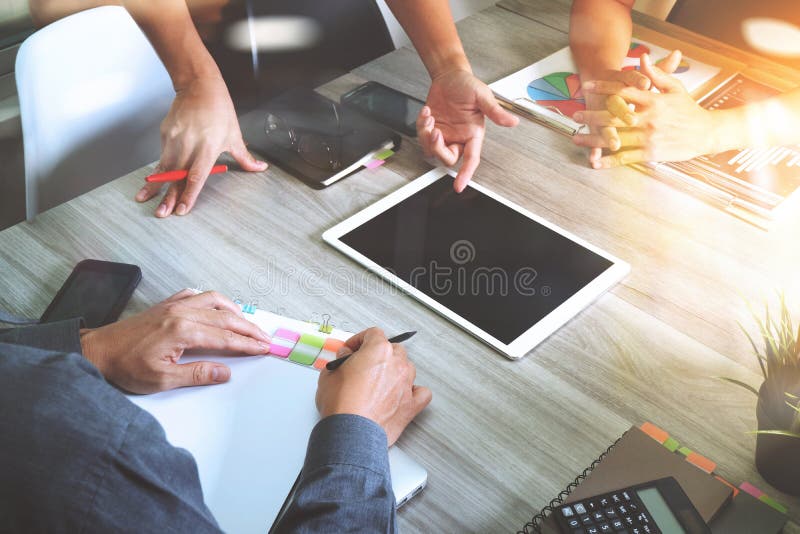 Business Documents on Office Table with Smart Phone and Laptop C Stock ...