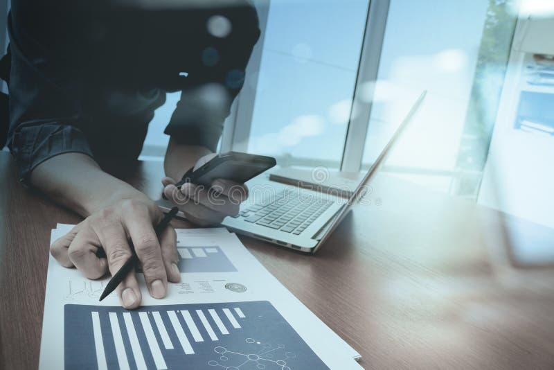 Business Documents on Office Table with Smart Phone Stock Photo - Image ...