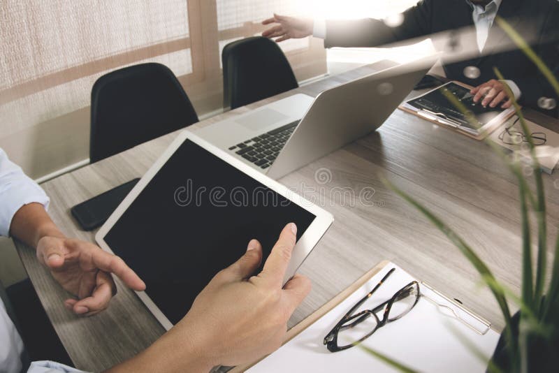Business Documents on Office Table with Smart Phone and Laptop Stock ...