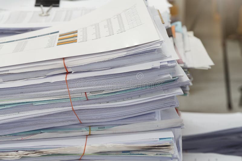 Business Documents Stack on Desk Stock Photo - Image of paper ...