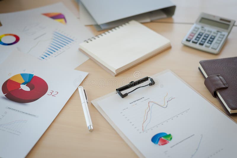 Business Documents on Table in Office Stock Image - Image of ...