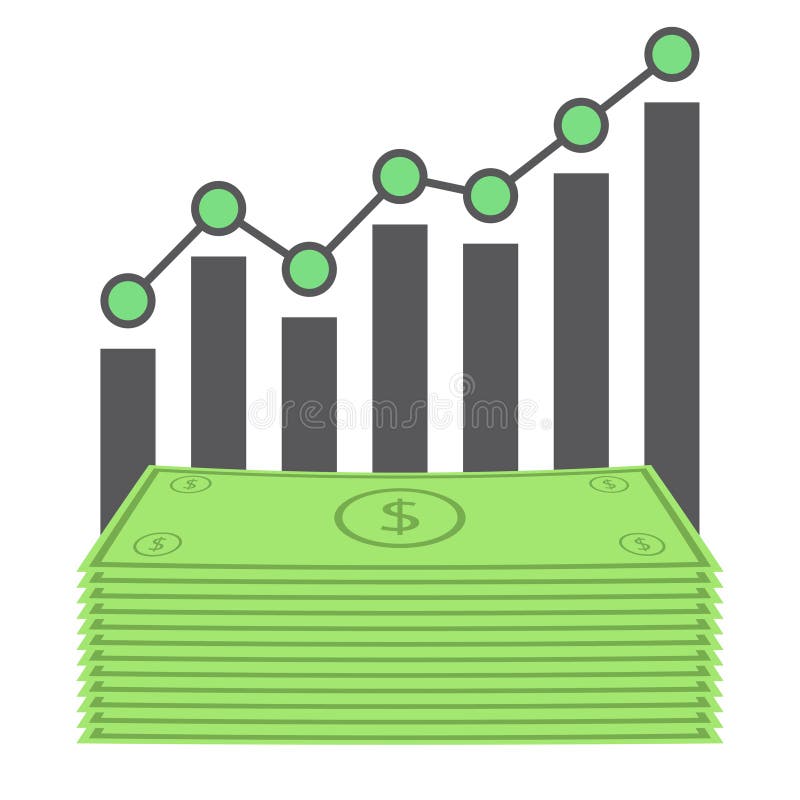 Business dollar graph stock illustration. Illustration of bills - 91019564