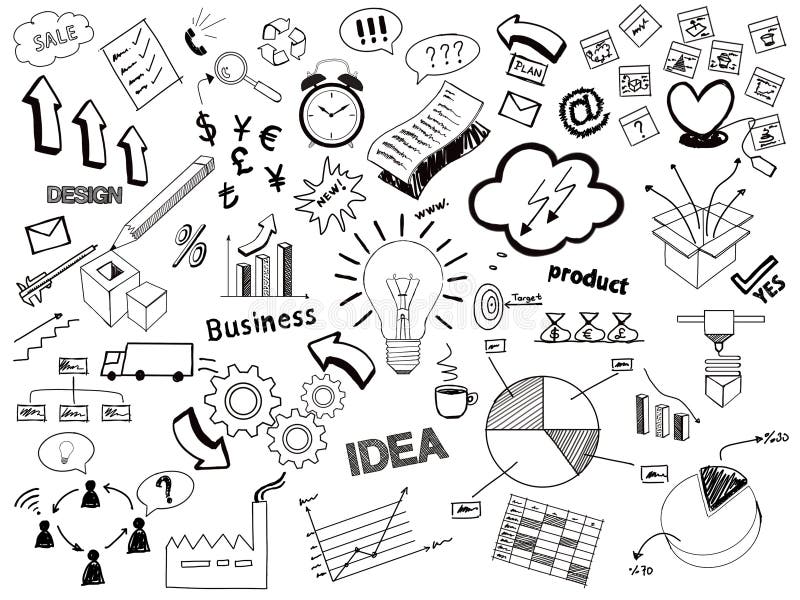 Business Doodle, Elements of Infographics, Business Plan, Financial ...