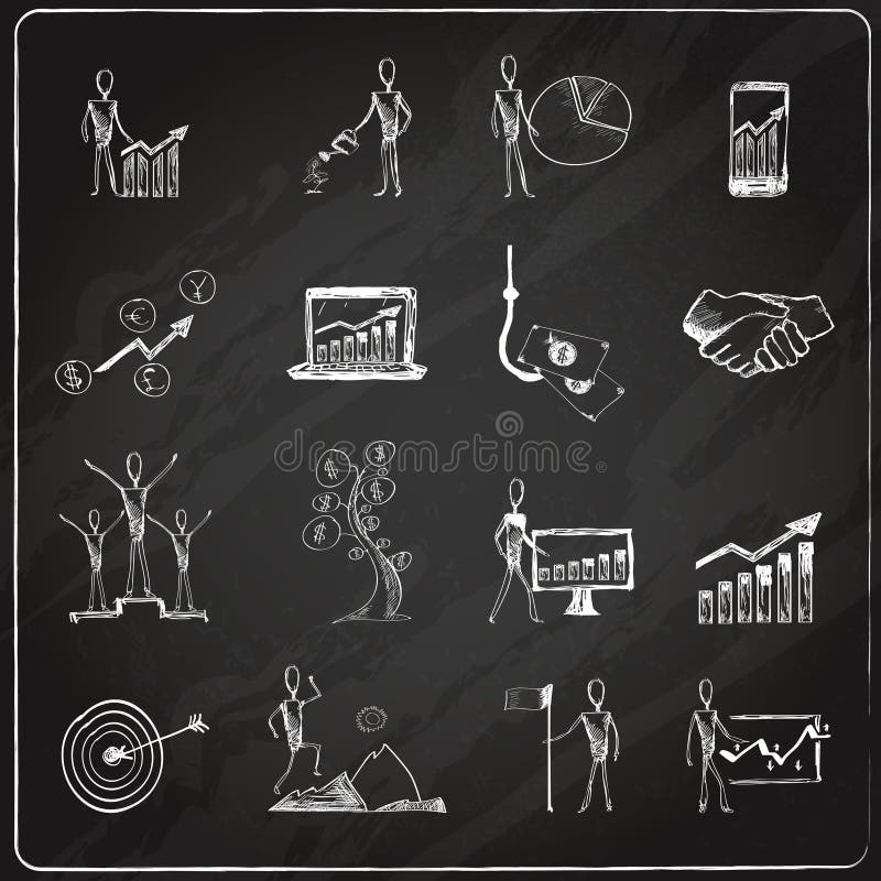 Business doodle chalkboard stock vector. Illustration of management ...