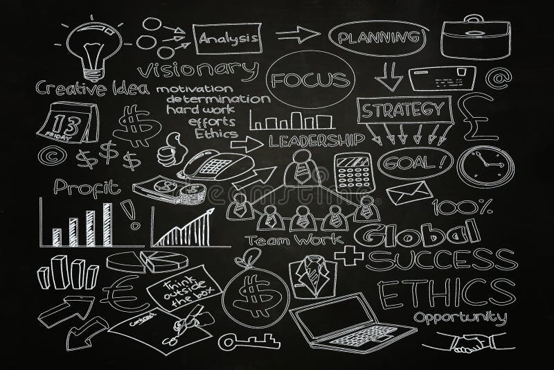 Business Doodle Vector Set. Simple Sketch Outline Marketing Icons Stock ...