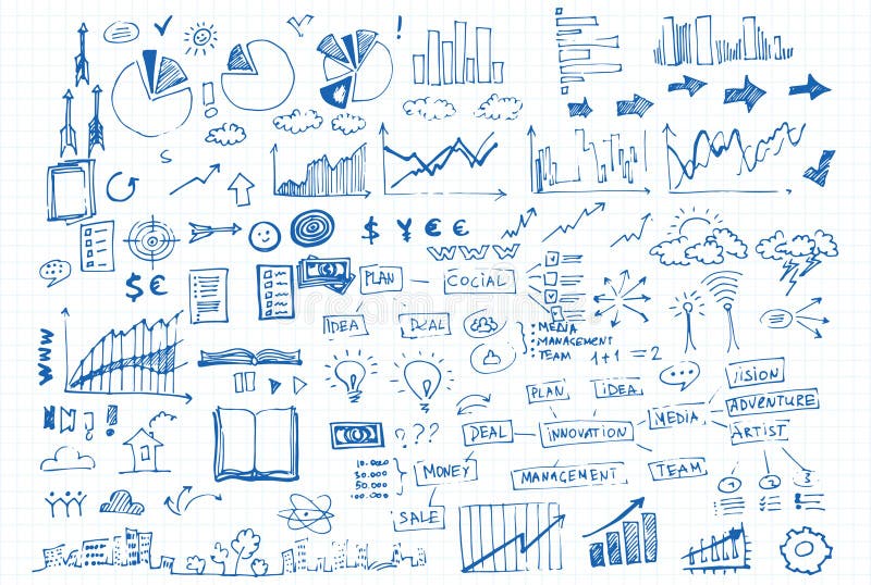 Business doodle set stock vector. Illustration of infographic - 50694317