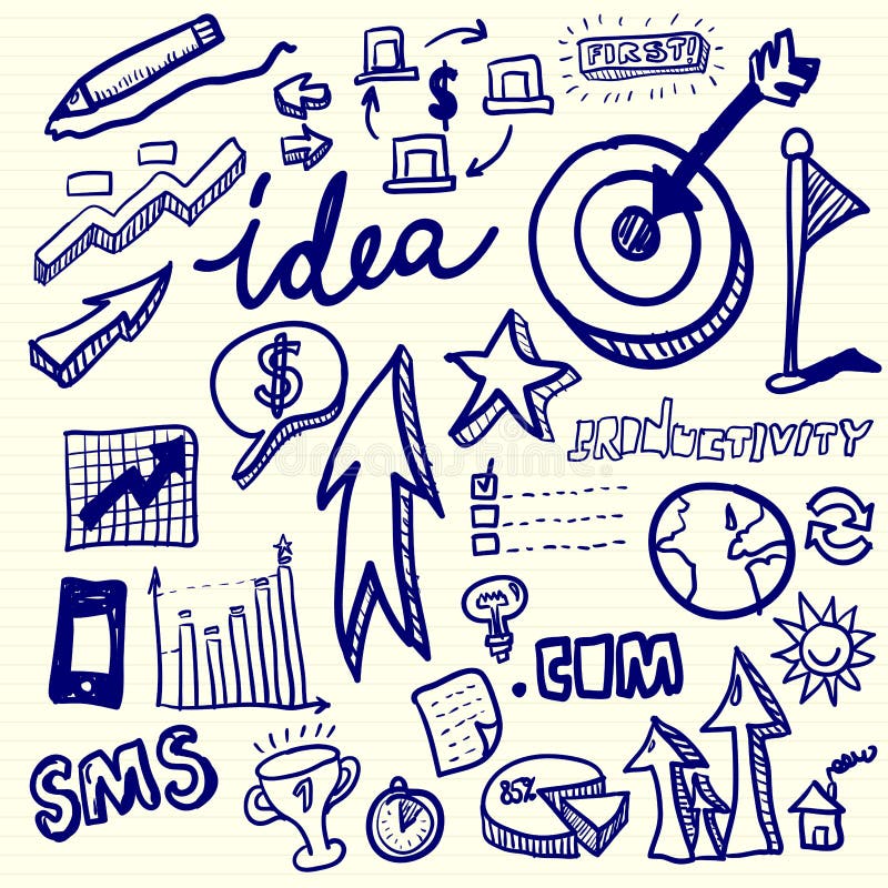 Productivity Doodles stock vector. Illustration of graph - 22062358