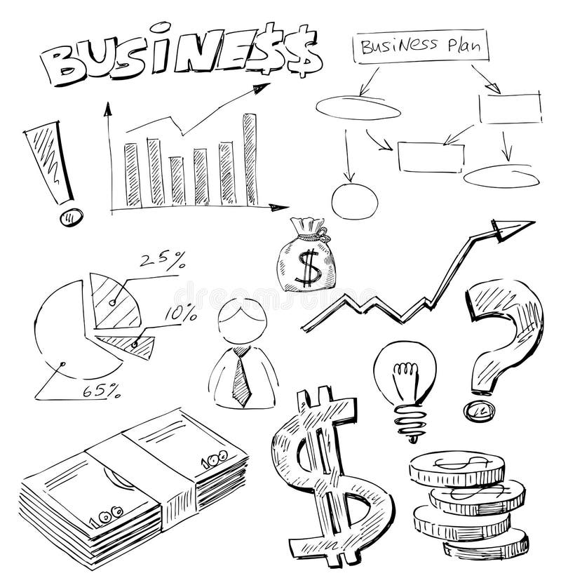 Business doodles stock vector. Illustration of hand, interrogation ...