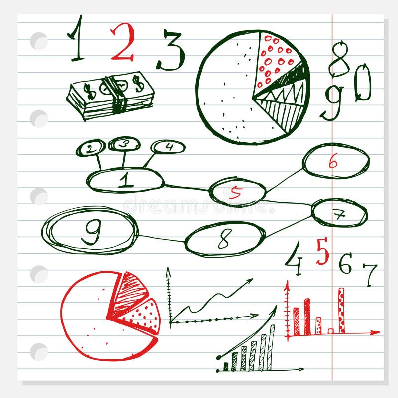 Business Doodles Hand Drawn Set. Stock Vector - Illustration of ...