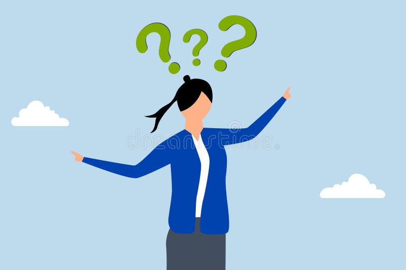 Business Doubt Choice, Questionable Business Woman Choosing Option and ...