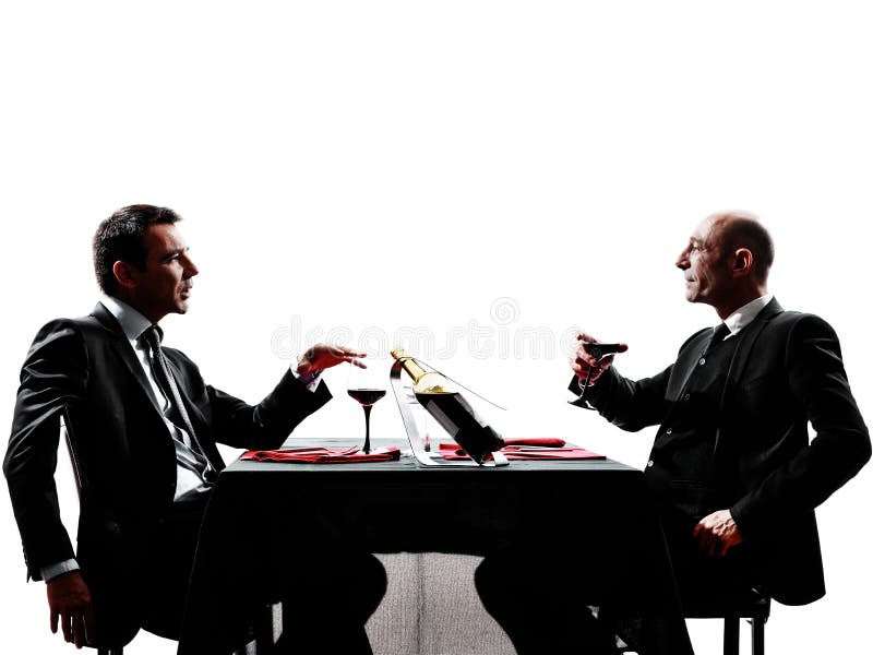 Business Drinking Wine Dinner Silhouettes Stock Photo - Image of dinner ...