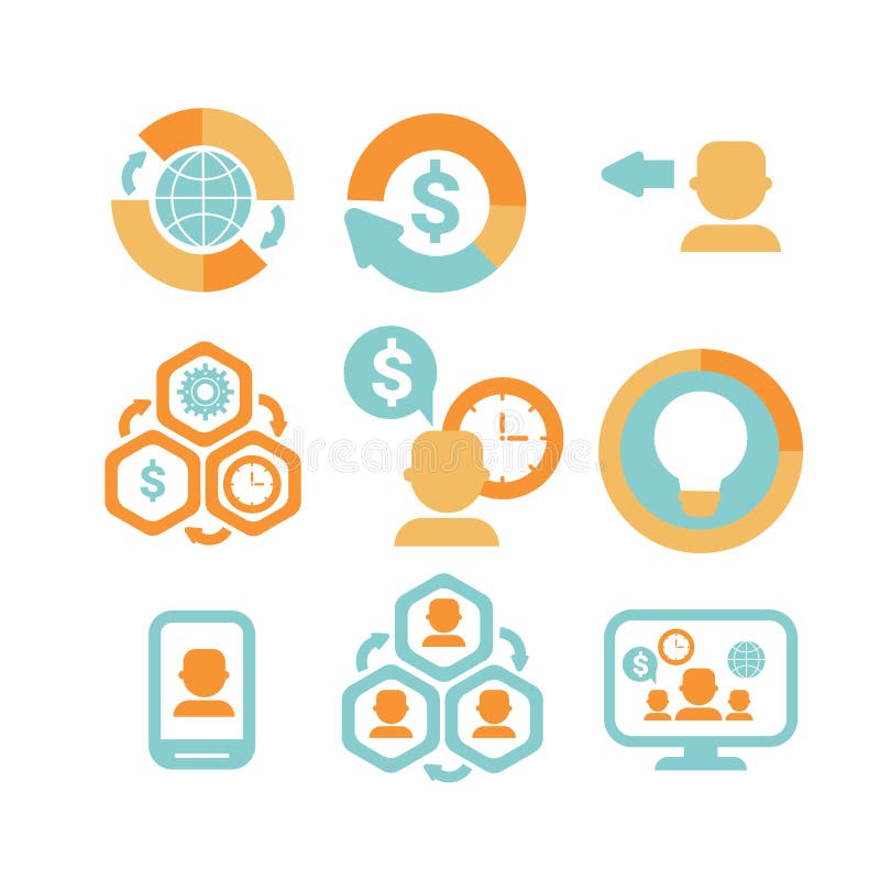 Business Economic Infographics Icons Set Statistic Data Analysis with ...