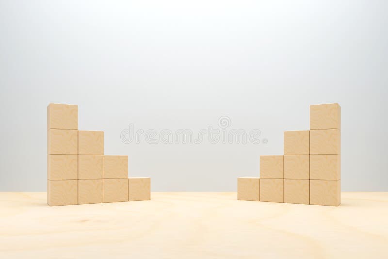 Wooden cubes on table stock illustration. Illustration of corporate ...