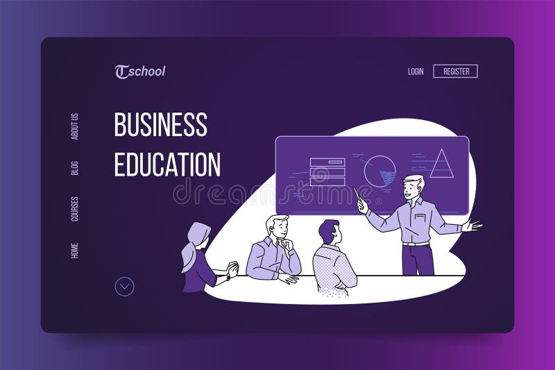 Business Education Landing Page. Online Studying Website Interface. Web ...
