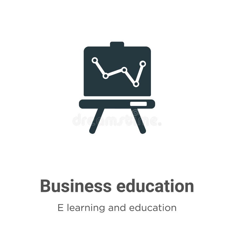Business Education Vector Icon on White Background. Flat Vector ...