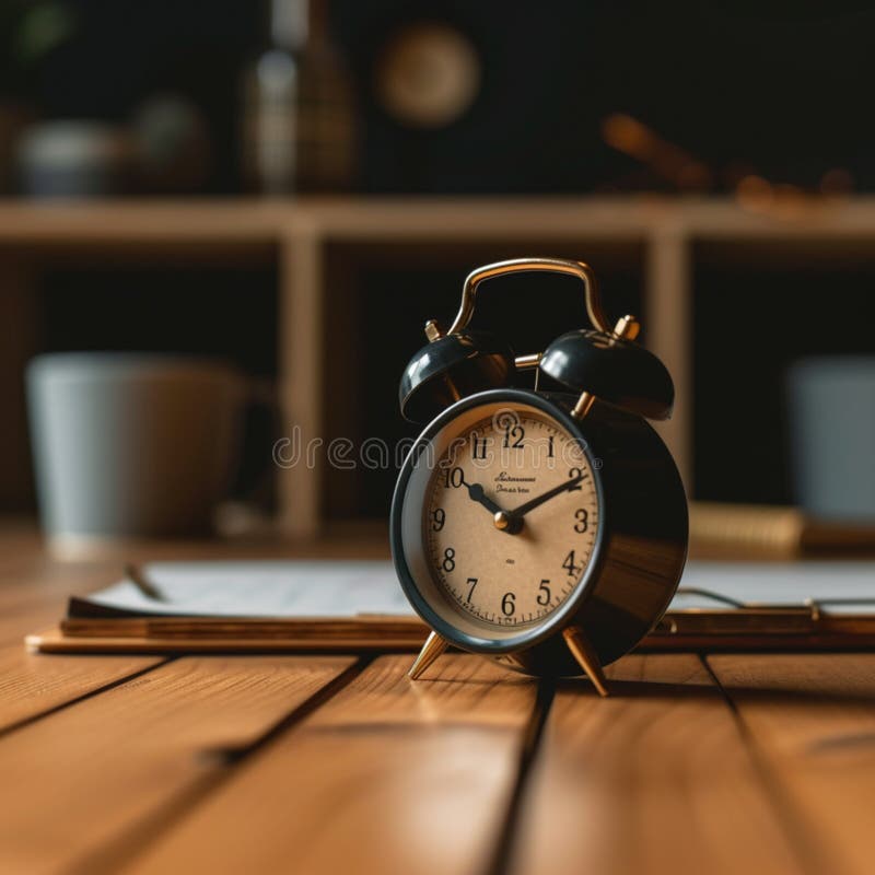 Business Efficiency Clock on Table, Organization Success, Profitable ...