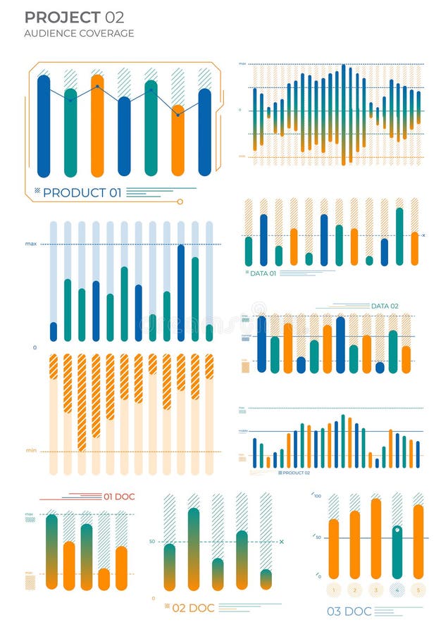 Business Elements Charts in Color. Vector Illustration. Stock Vector ...