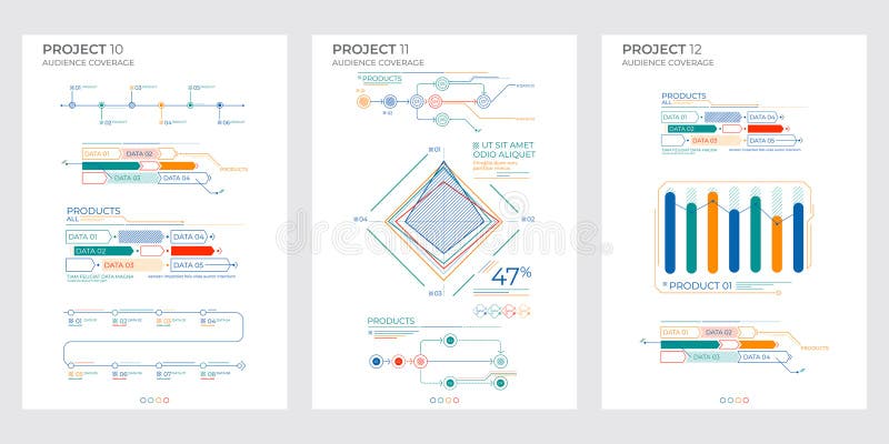 Business Elements Charts in Color. Vector Illustration. Stock ...