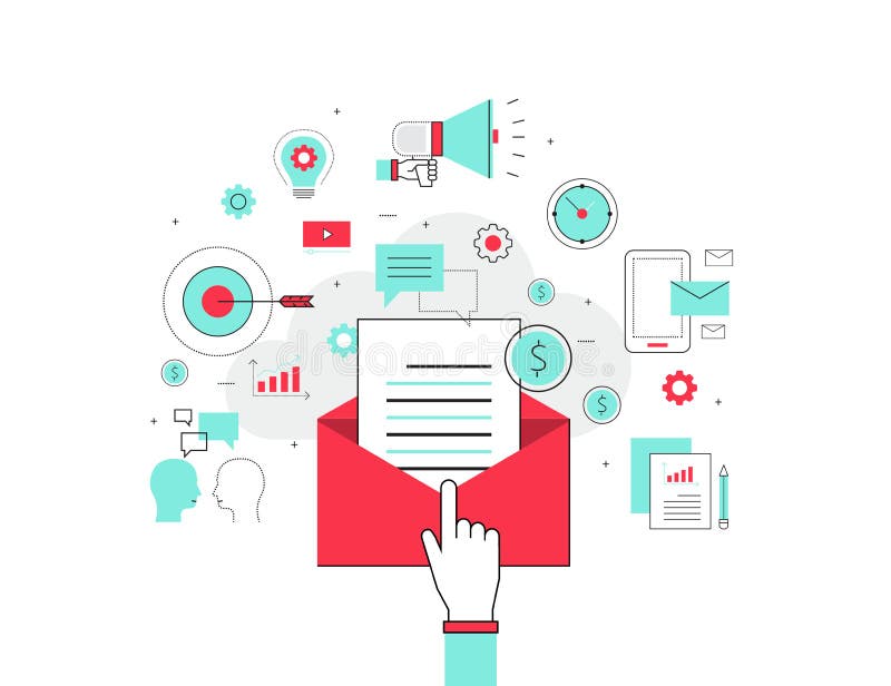 Business Email Marketing Content Connection on People Background Stock ...