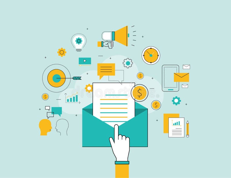 Business Email Marketing Content Connection on People Background Stock ...