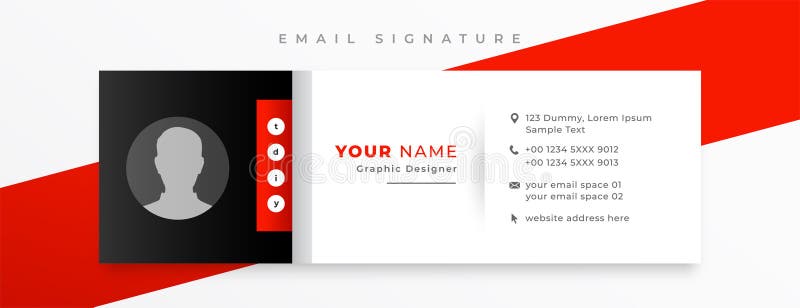 Business Email Sign Card Template in Horizontal Layout Design Vector ...