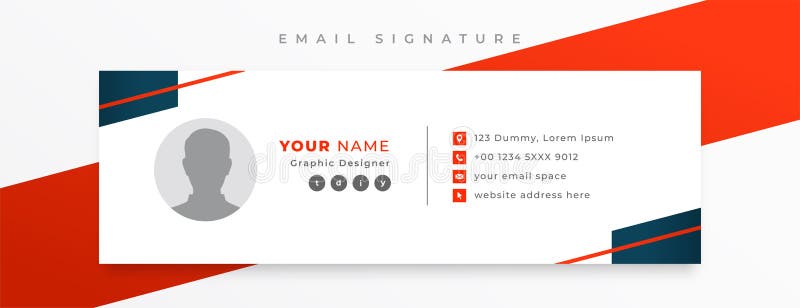 Business Email Signature Card Template with Digital Profile Vector ...