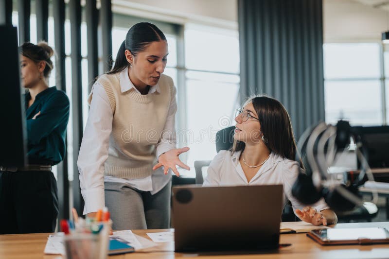 Business Employees Collaborating in a Modern Office Setting Stock Image ...