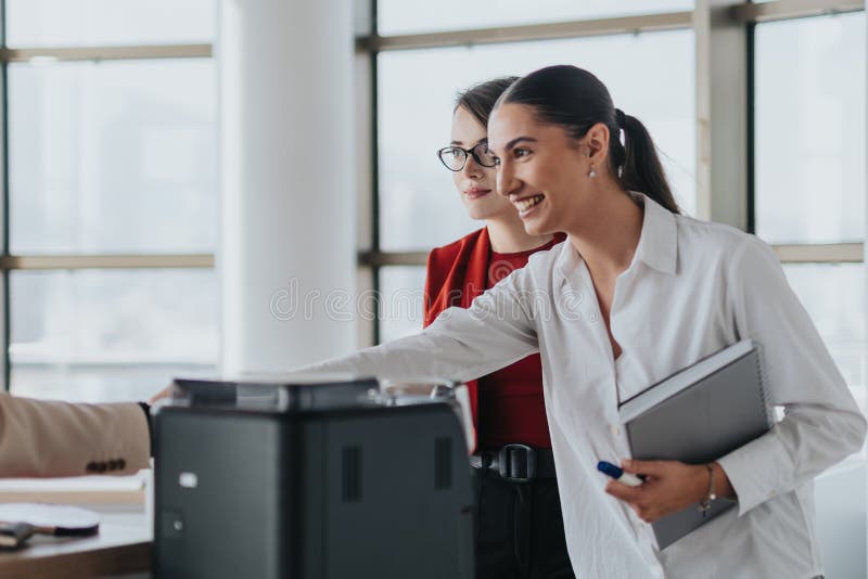 Business Employees Interacting at Modern Office Workspace Stock Photo ...