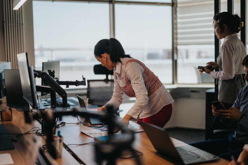 Team of Business Employees Collaborating in a Modern Office Space Stock ...