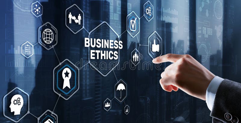 Business Ethics Behavior and Manners Concept. Businessman Pressing ...