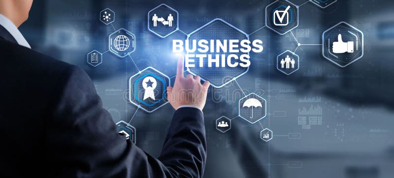 Business Ethics Behavior and Manners Concept. Businessman Pressing ...