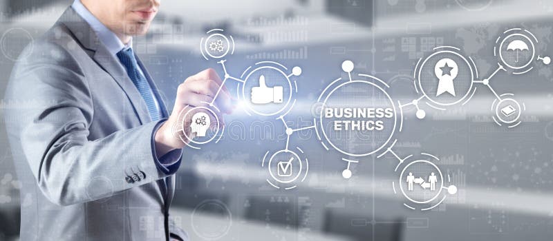 Business Ethics Behavior and Manners Concept. Businessman Pressing ...