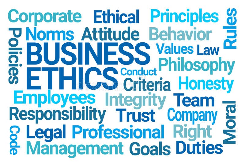 Business Ethics Word Cloud stock illustration. Illustration of criteria ...