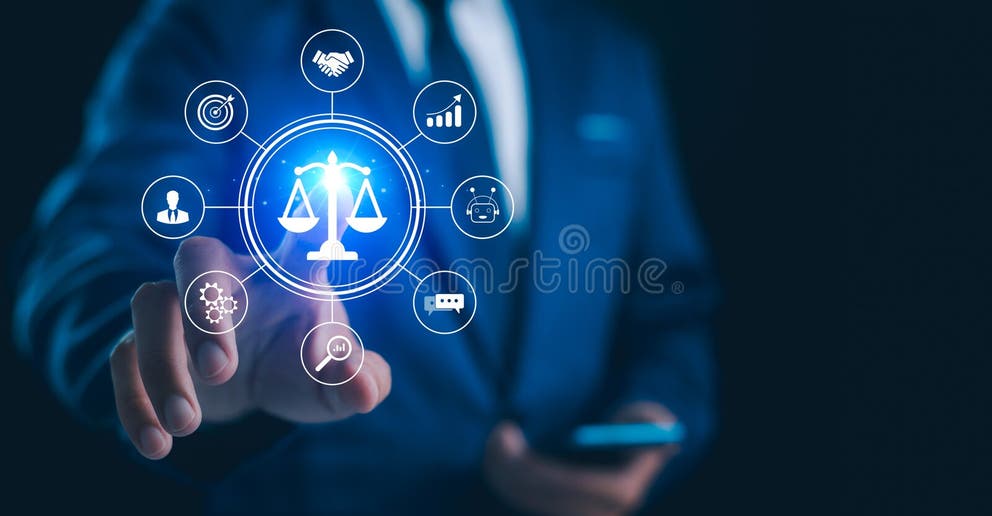 Business Ethics Concept. AI Ethics or AI Law Concept. Developing AI ...